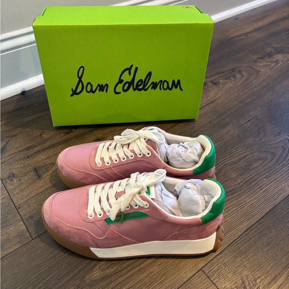 Sam Edelman | Shoes | Nwt Sam Edelman Layla Pink And Green Sneakers For ...